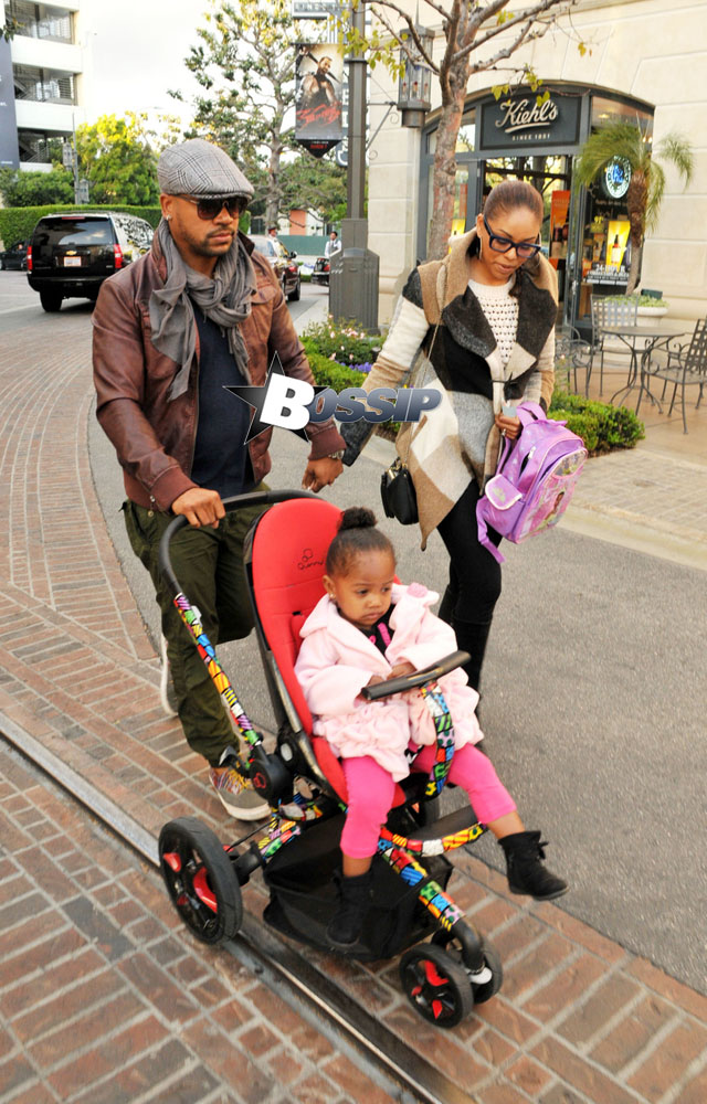 Columbus Short And Wife Tanee Bring Their Daughter To The Grove In LA