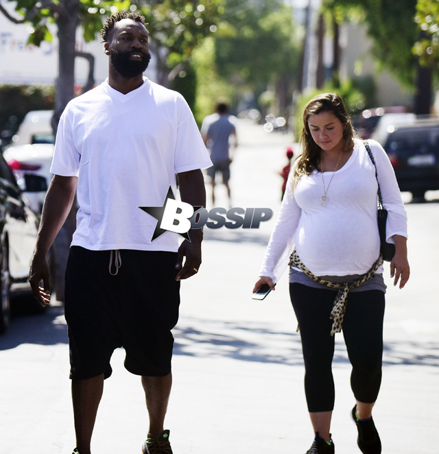 Baron Davis Has Lunch With His Extremely Pregnant Wife Isabella