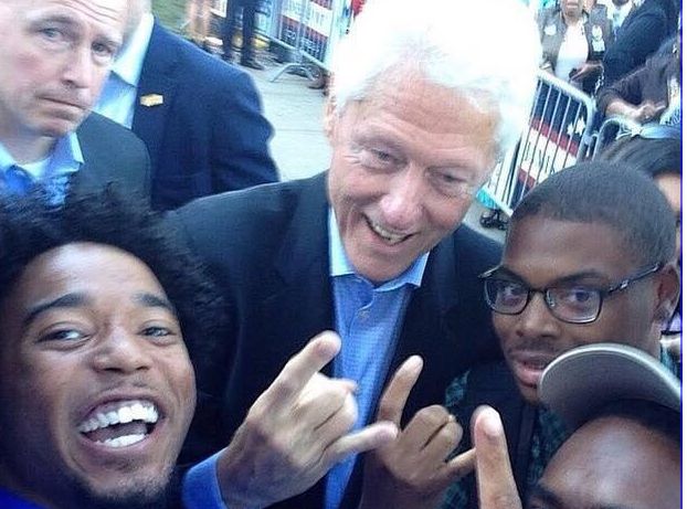 Bill Clinton Poses With Members Of Phi Beta Sigma Fraternity, Inc.