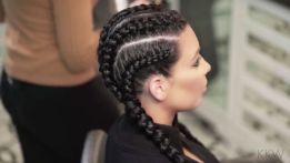 Kim Kardashian Posts Cornrow Hair Tutorial