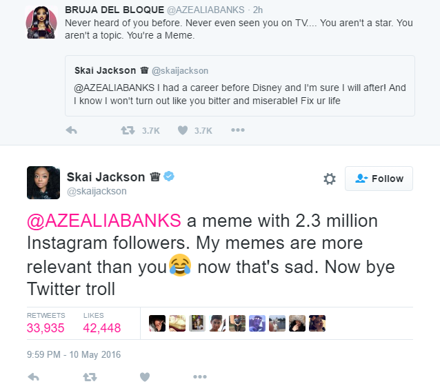 Azealia Banks Explains Skai Jackson Twitter Beef | Bossip