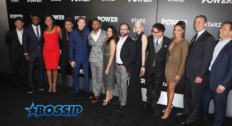 50 Cent, Omari Hardwick, La La And Carmelo Anthony At Power Premiere