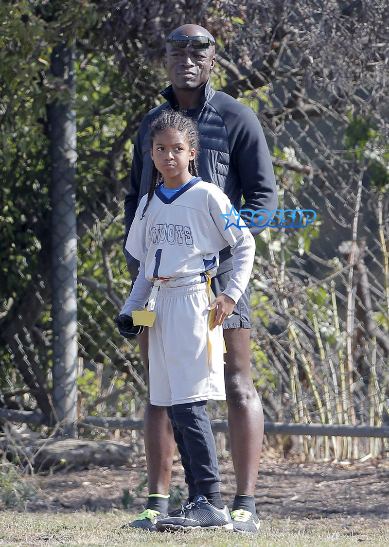 Seal Spends Quality Time With Sons Johan And Henry At Football Game