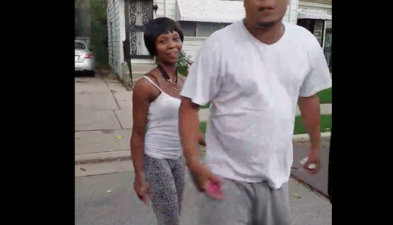 Pimp Walks His Girl On A Leash