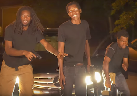 Tweaking Rapper "Lanze" Dances Around With AK's & His Friends