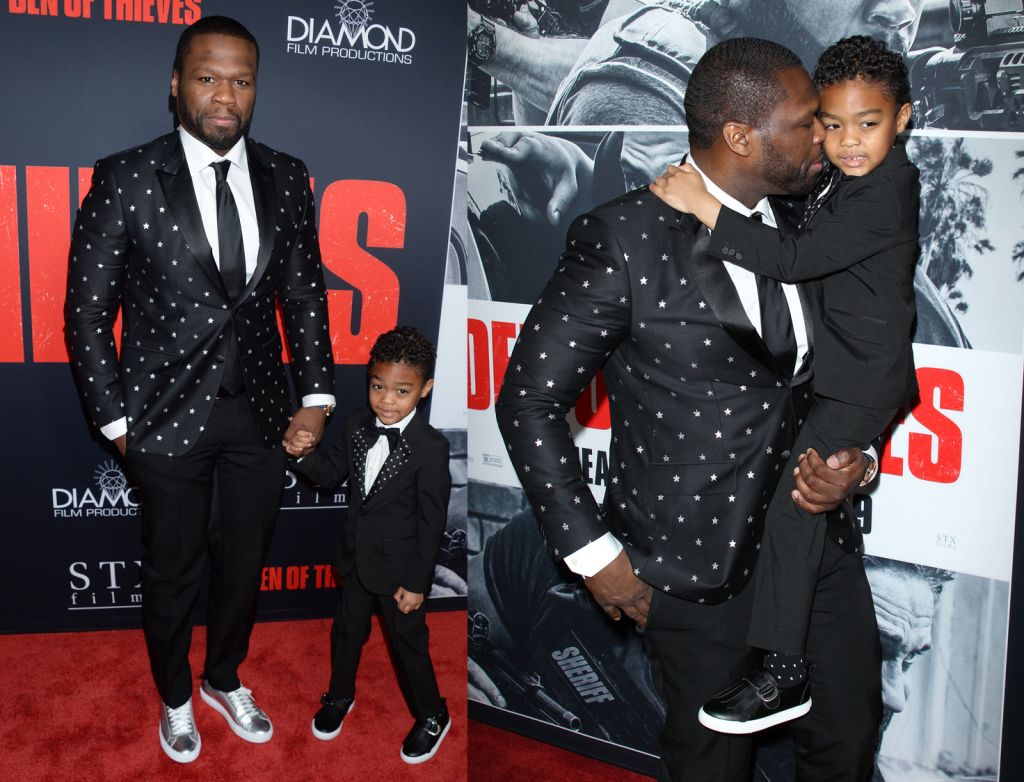 A Family Affair: 50 Cent Brings Son Sire To ‘Den Of Thieves’ Premiere ...