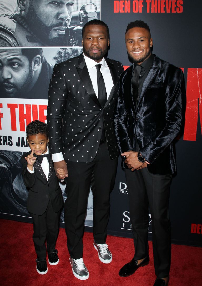 A Family Affair: 50 Cent Brings Son Sire To 'Den Of Thieves' Premiere ...