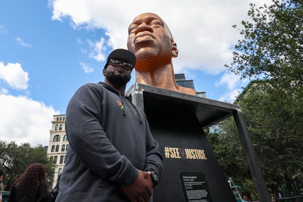 George Floyd Statue Defaced Less Than 48 Hours After It Was Unveiled