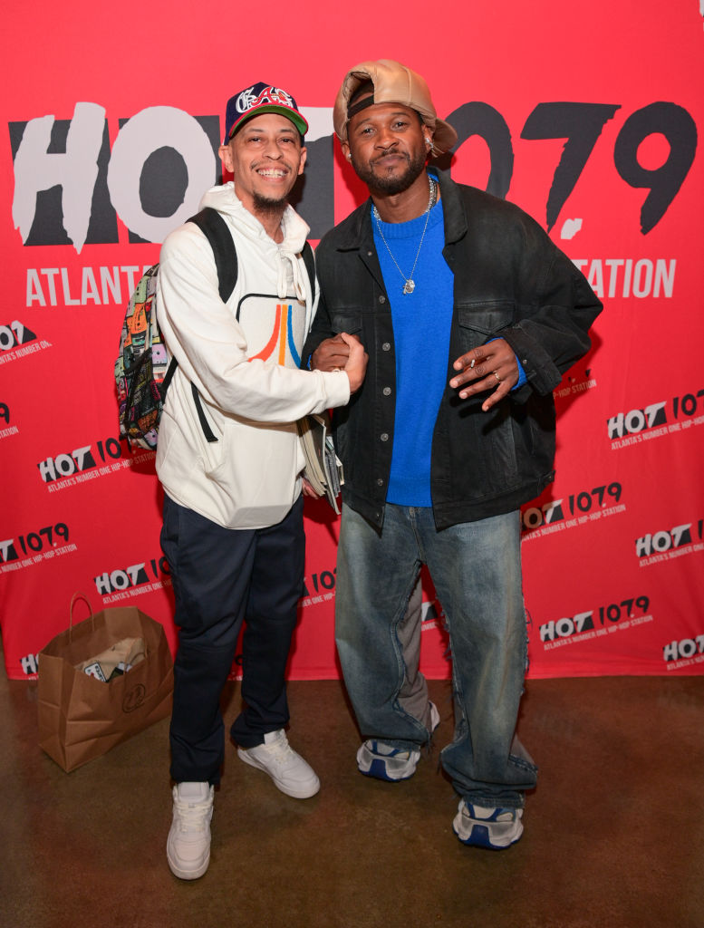 Usher Visits'Posted On The Corner' Radio Show, Mia Thornton Attends