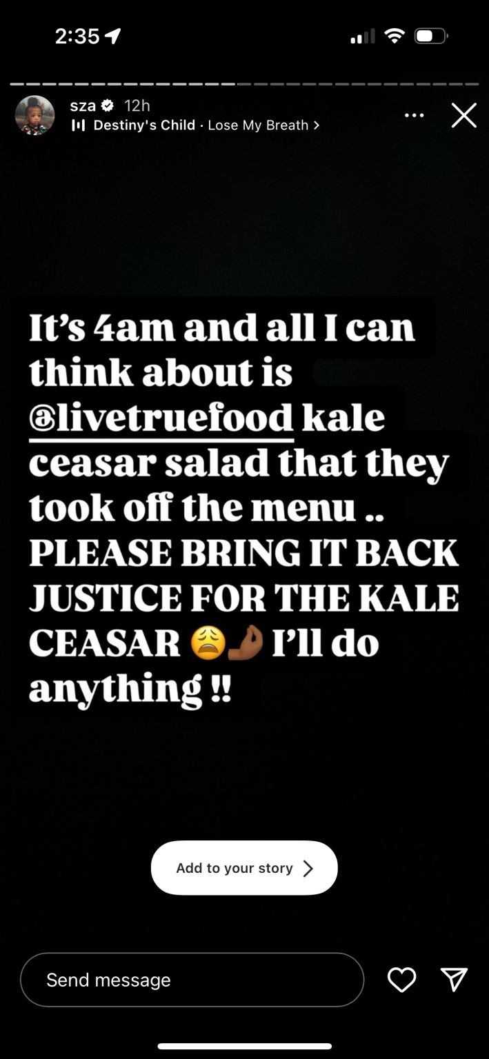 SZA Teams Up With True Food Kitchen To Drop The SZA CZA Salad